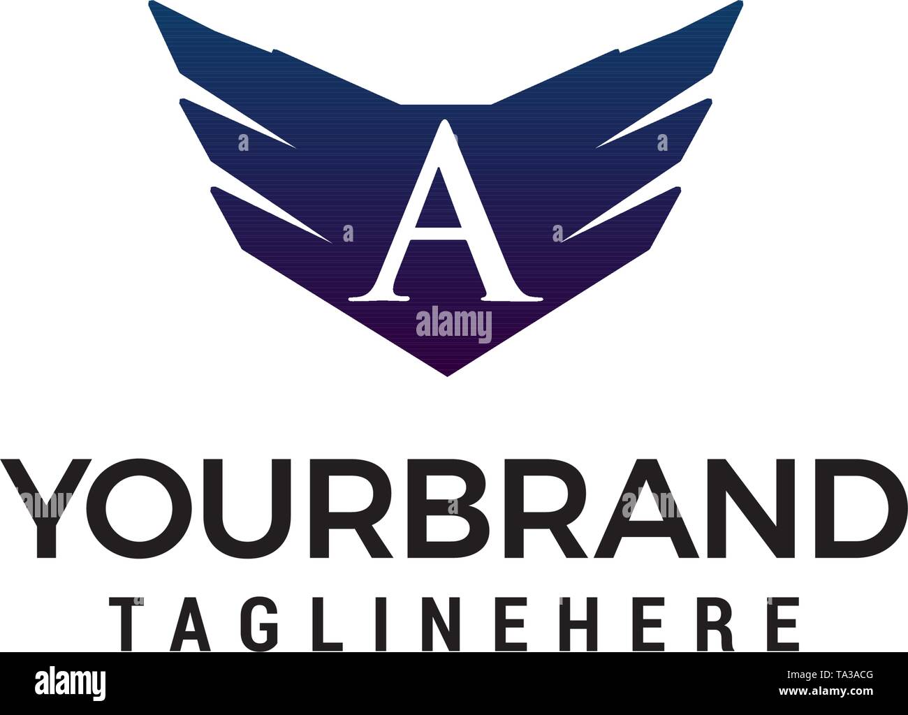 letter A wing logo design concept template vector Stock Vector Image ...