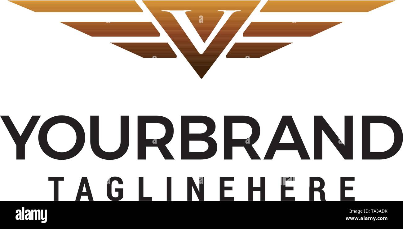 letter v wing logo design concept template vector Stock Vector Image ...