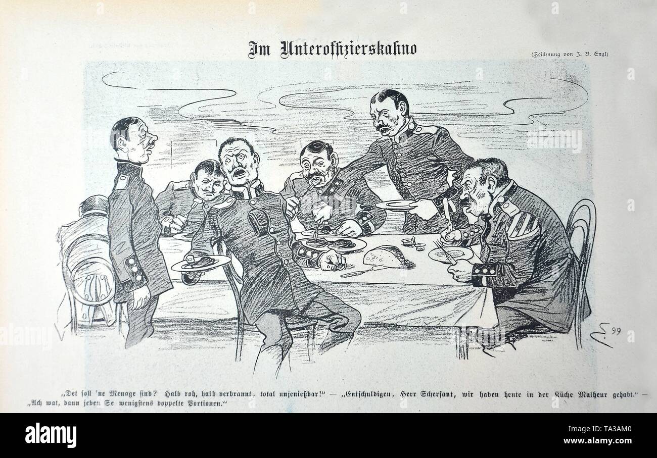 The drawing "Im Unteroffizierskasino" (In the noncommissioned officers ...