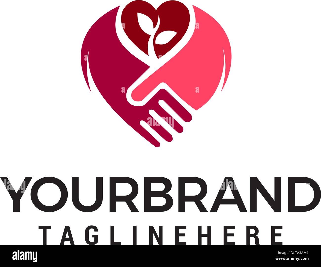 handshake love logo design concept template vector Stock Vector Image ...