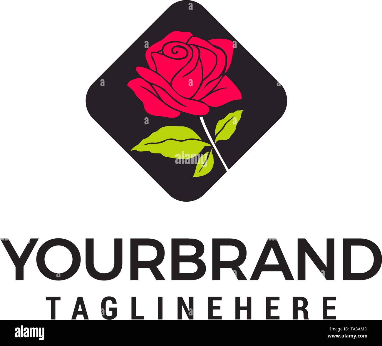 rose logo design concept template vector Stock Vector Image & Art - Alamy