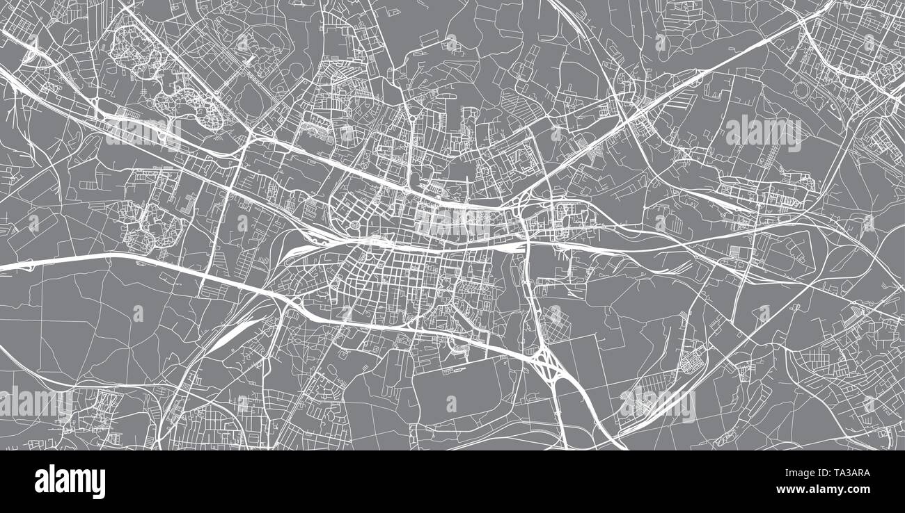 Urban vector city map of Katowice, Poland Stock Vector Image & Art - Alamy