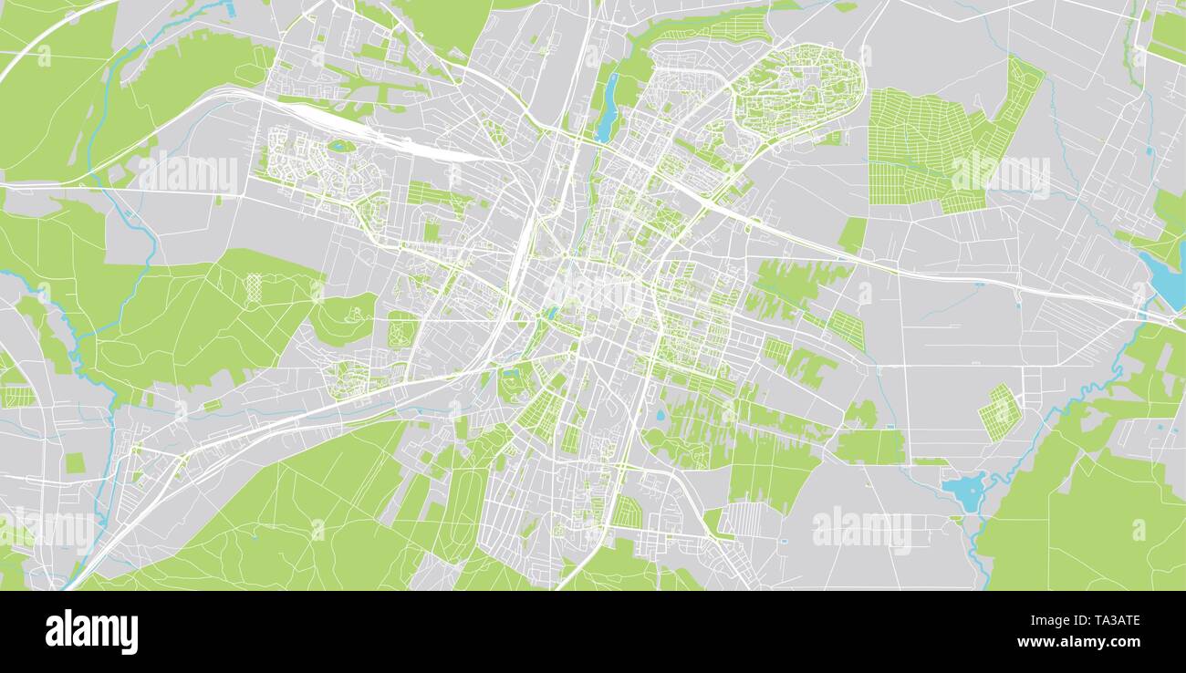 Urban vector city map of Kielce, Poland Stock Vector Image & Art - Alamy