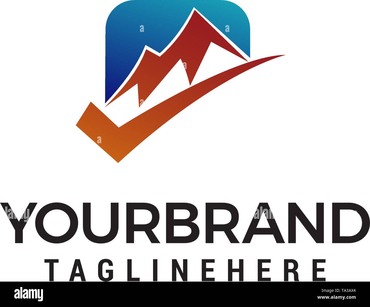 check mountain logo design concept template vector Stock Vector Image ...
