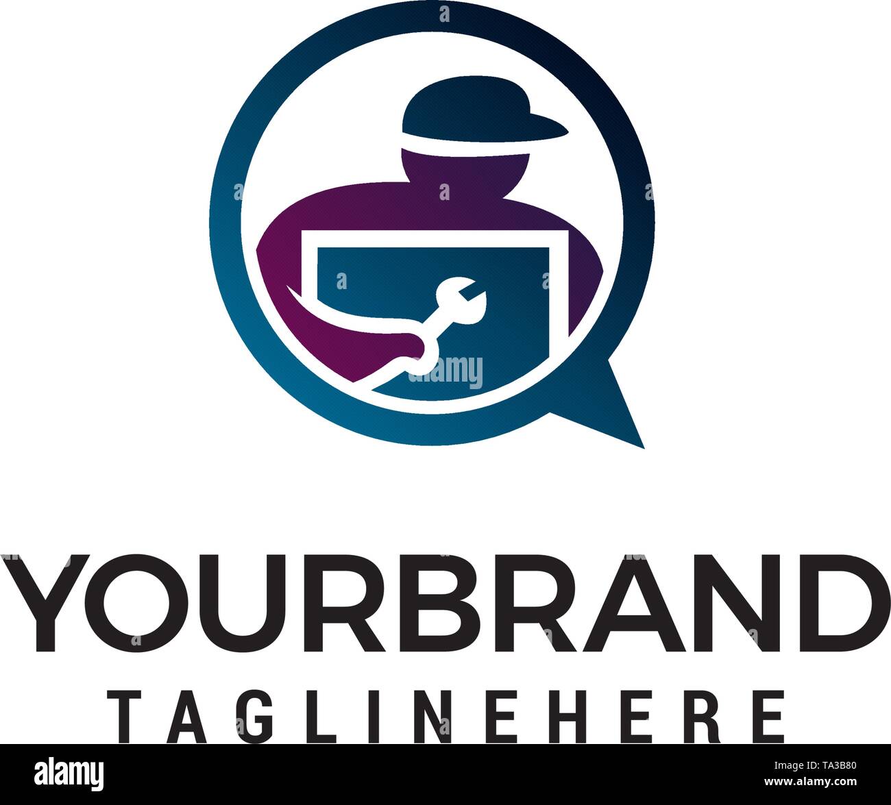 technician logo design concept template vector Stock Vector Image & Art ...