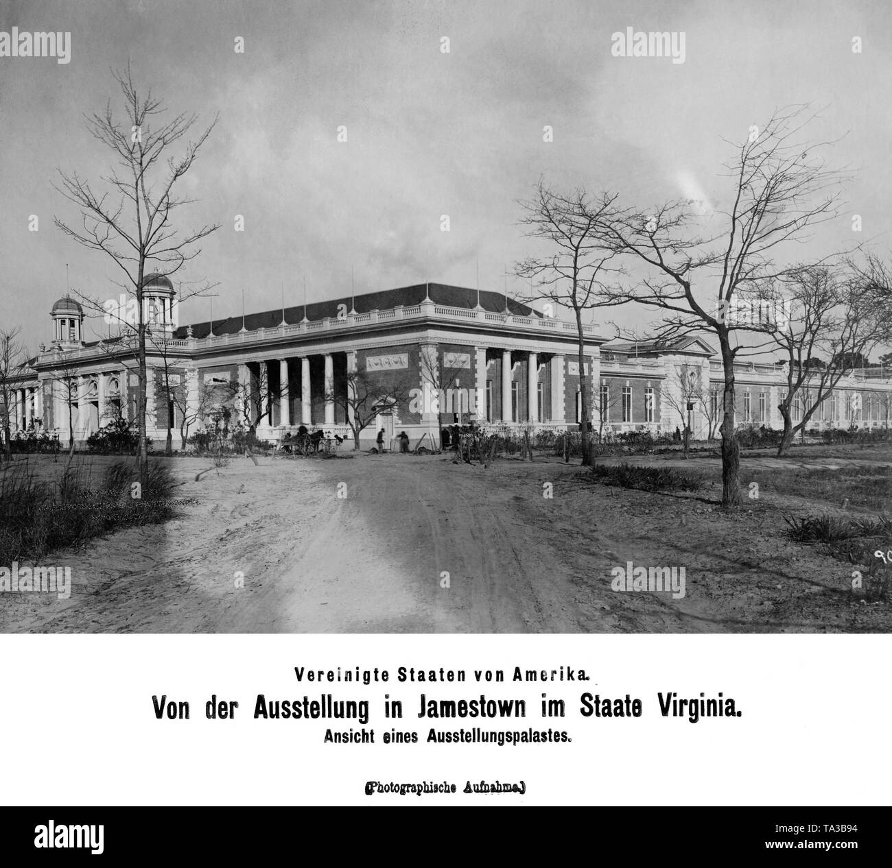 View of one of the exhibition pavilions at the "Jamestown Exposition ...