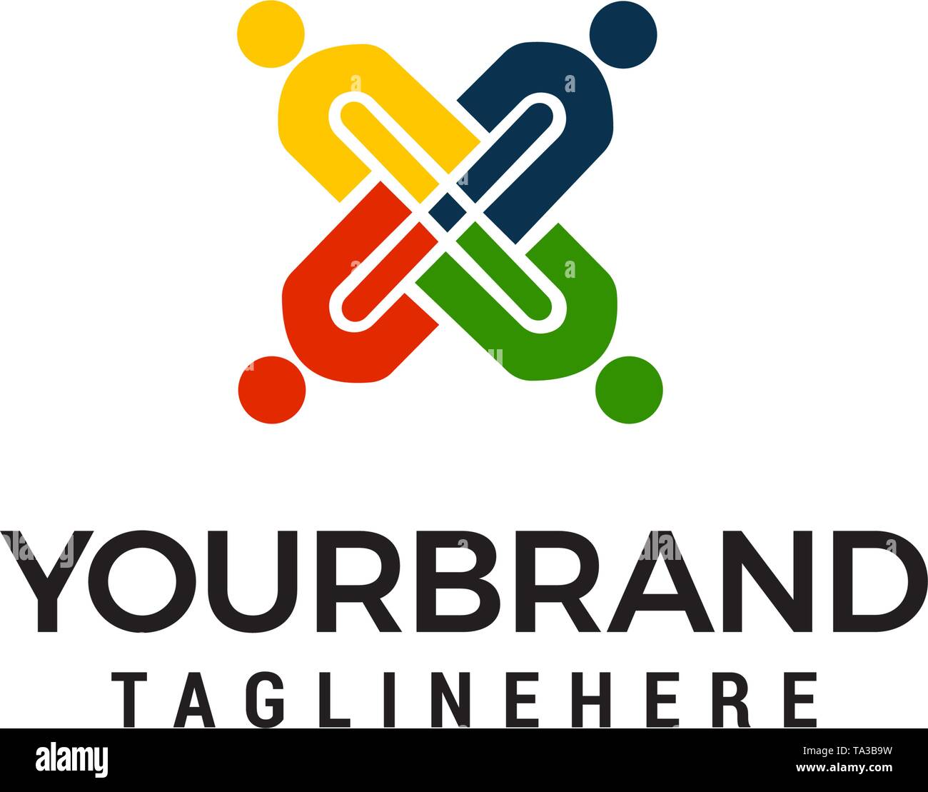 people cross team work logo design concept template vector Stock Vector ...