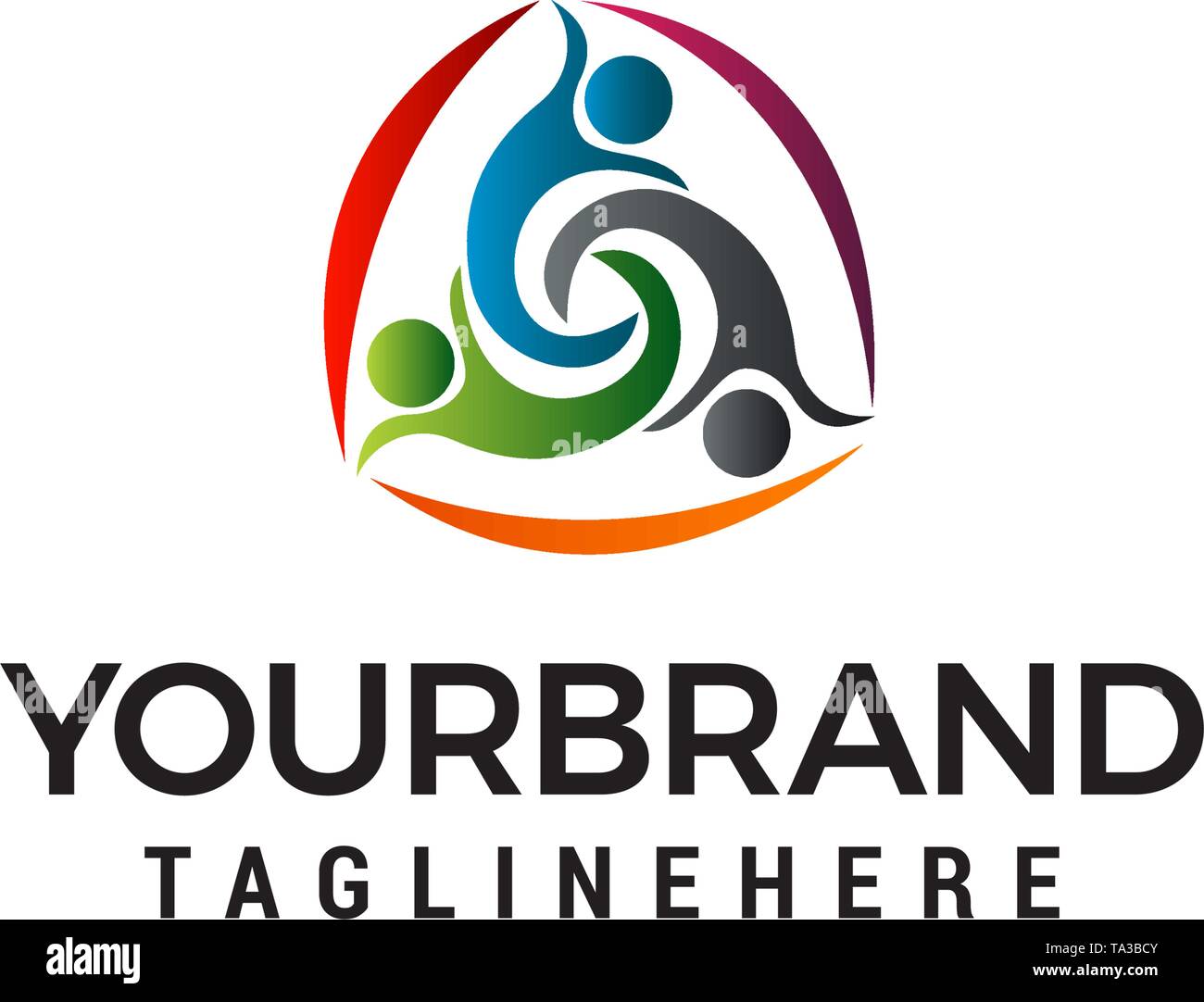 three people healthy logo design concept template vector Stock Vector ...