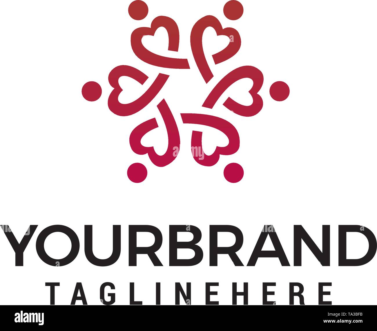 people heart logo design concept template vector Stock Vector Image ...