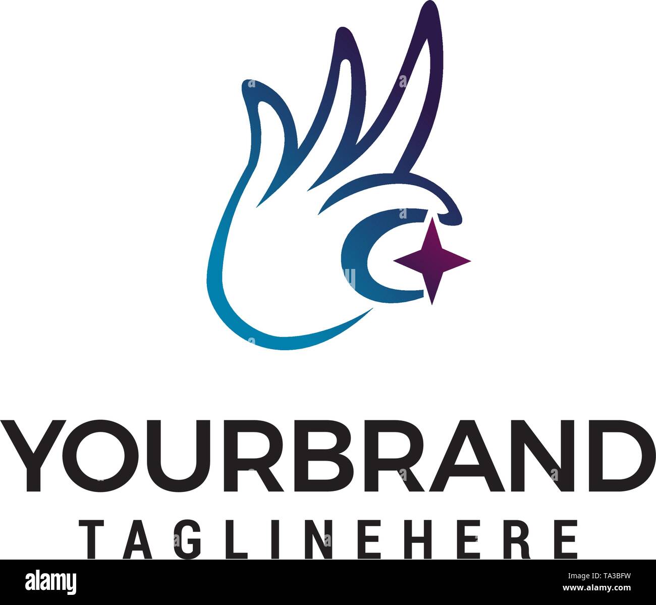 hand star logo design concept template vector Stock Vector Image & Art ...