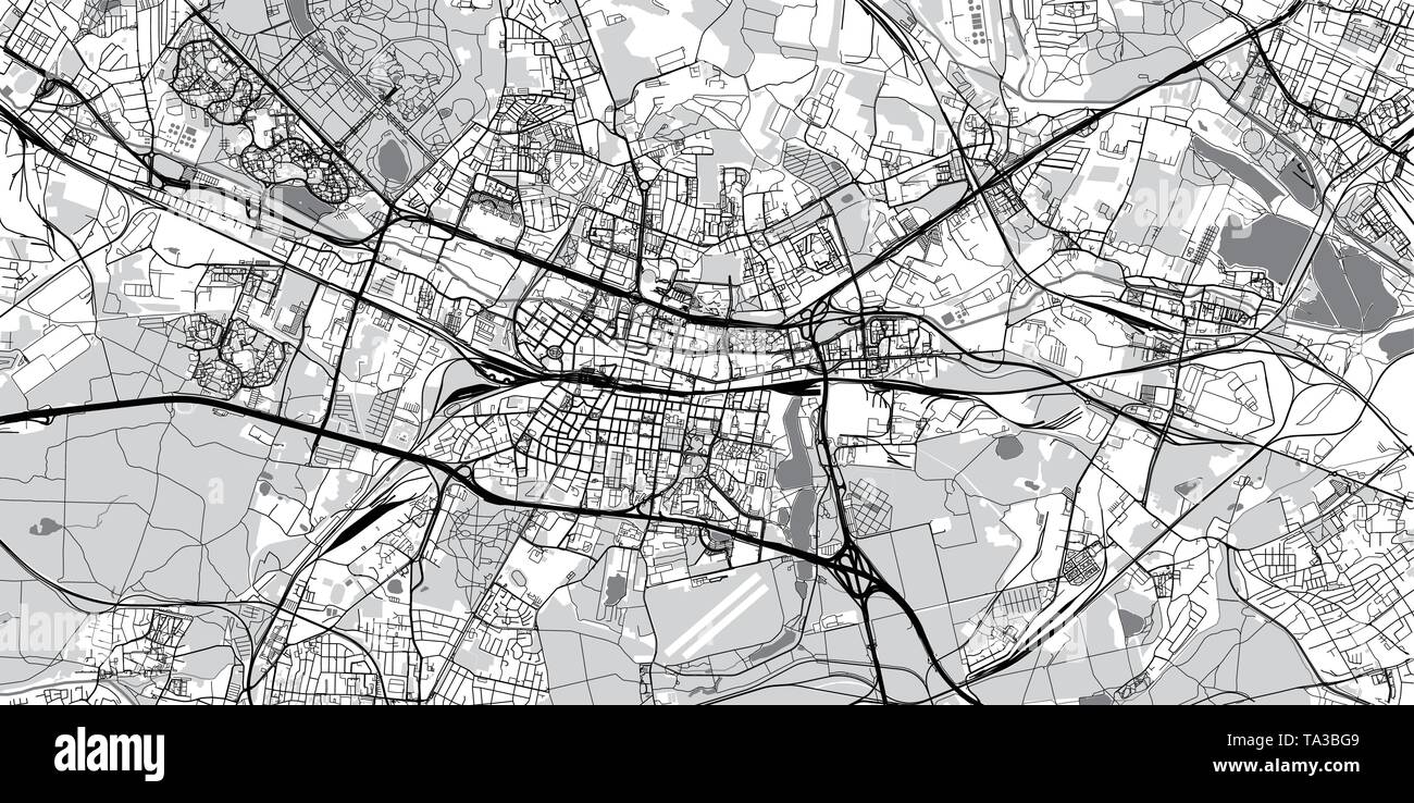 Urban vector city map of Katowice, Poland Stock Vector Image & Art - Alamy