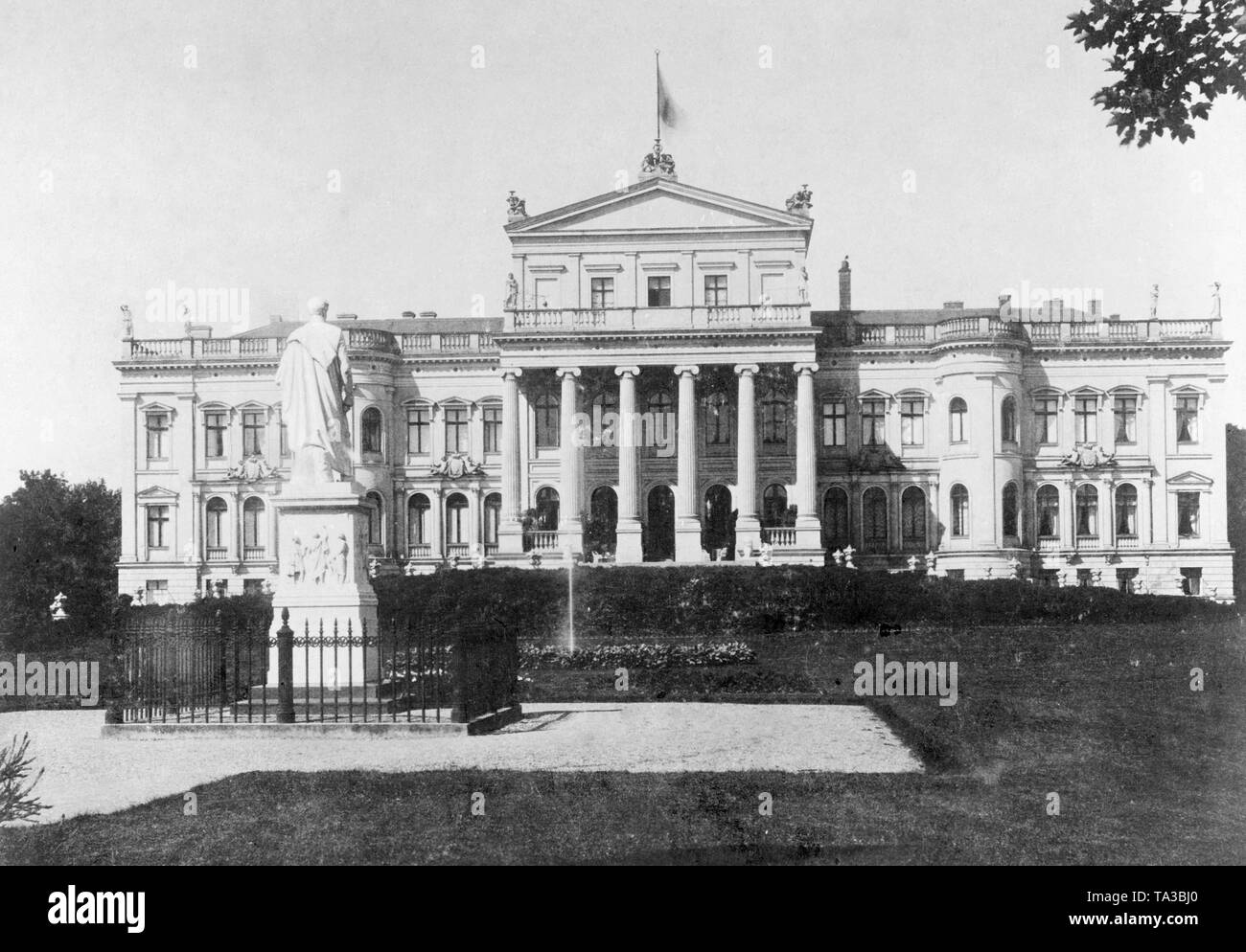 Font view of Castle Putbus, Rugen Island, Western Pomerania, Prussia ...