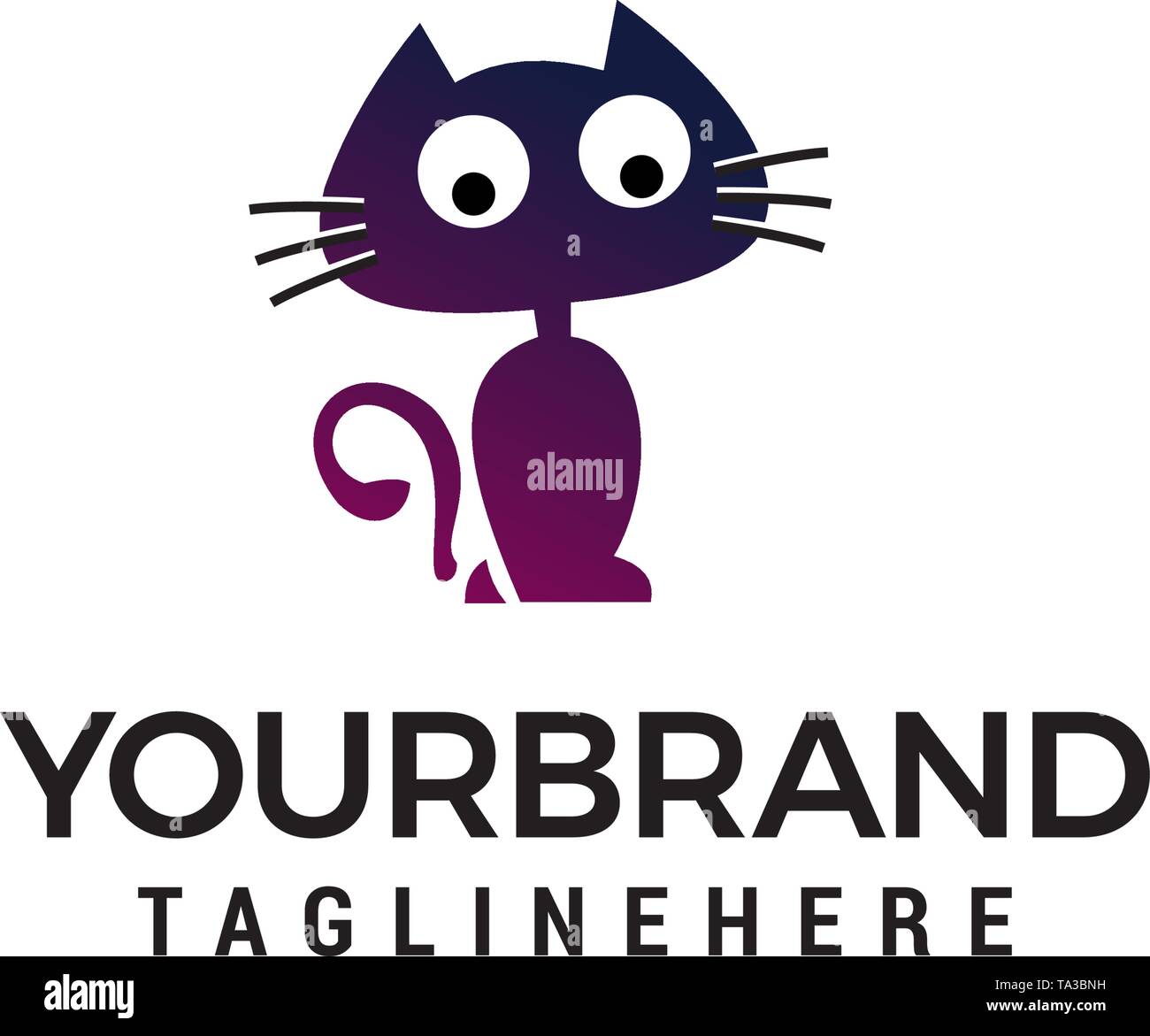 cat stand cartoon logo design concept template vector Stock Vector ...