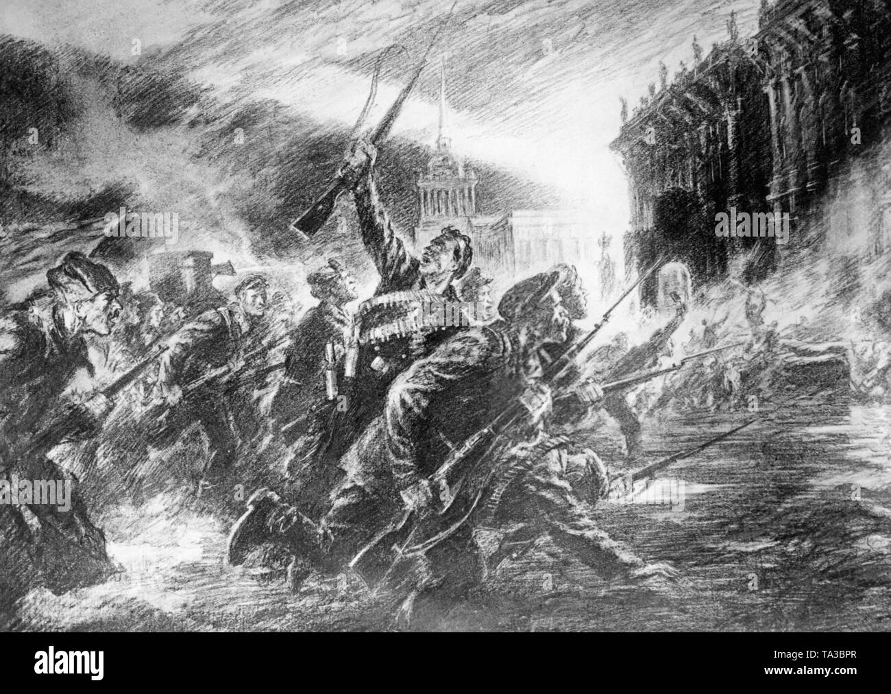 October revolution winter palace Black and White Stock Photos & Images ...