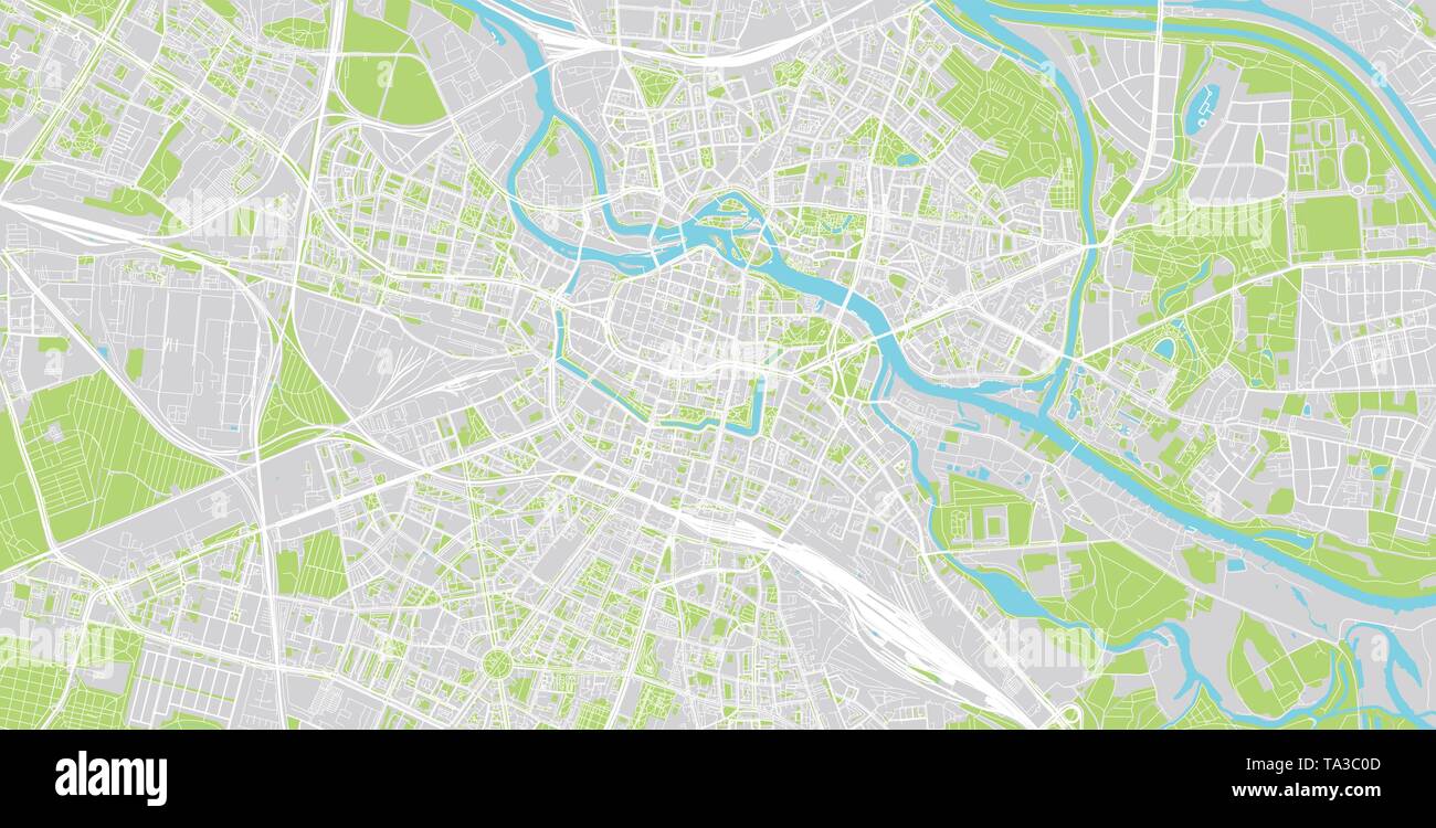 Urban vector city map of Wroclaw, Poland Stock Vector Image & Art - Alamy