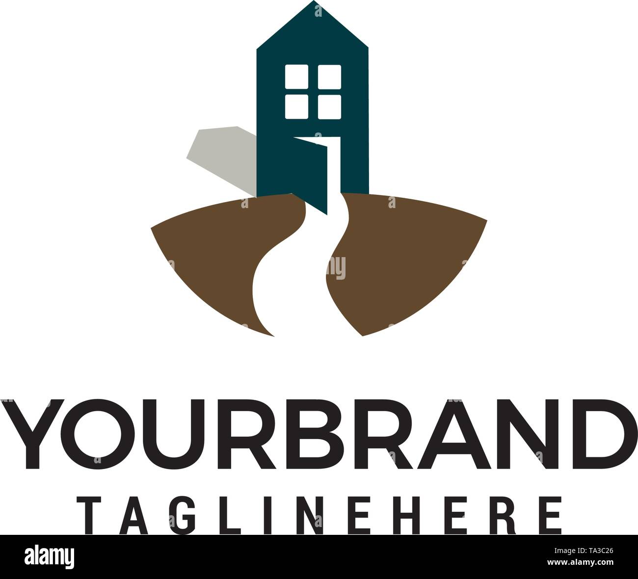 Road and House logo design concept template vector Stock Vector Image ...