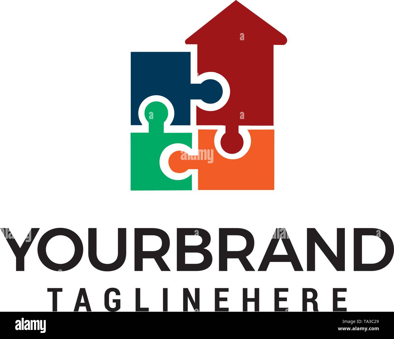 puzzle home logo design concept template vector Stock Vector Image ...