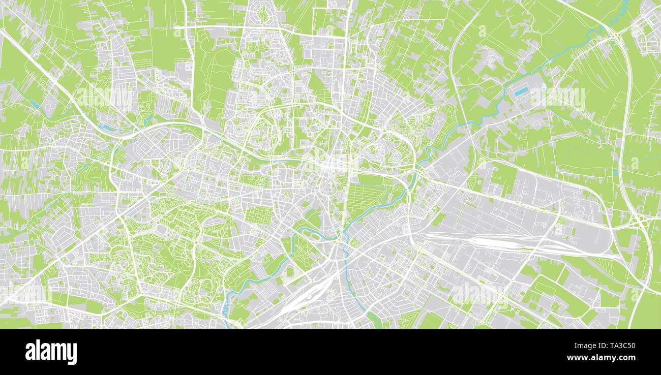 Urban vector city map of Lublin, Poland Stock Vector Image & Art - Alamy