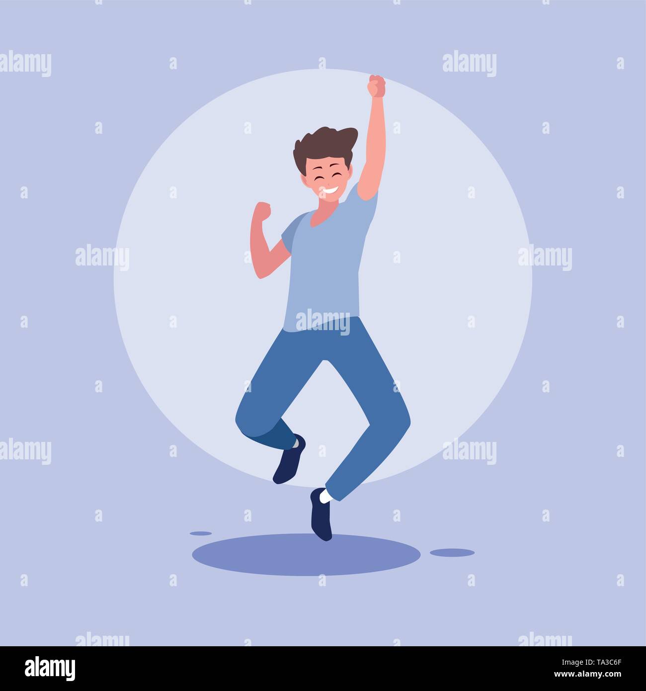 Cartoon Jumping Man High Resolution Stock Photography and Images - Alamy