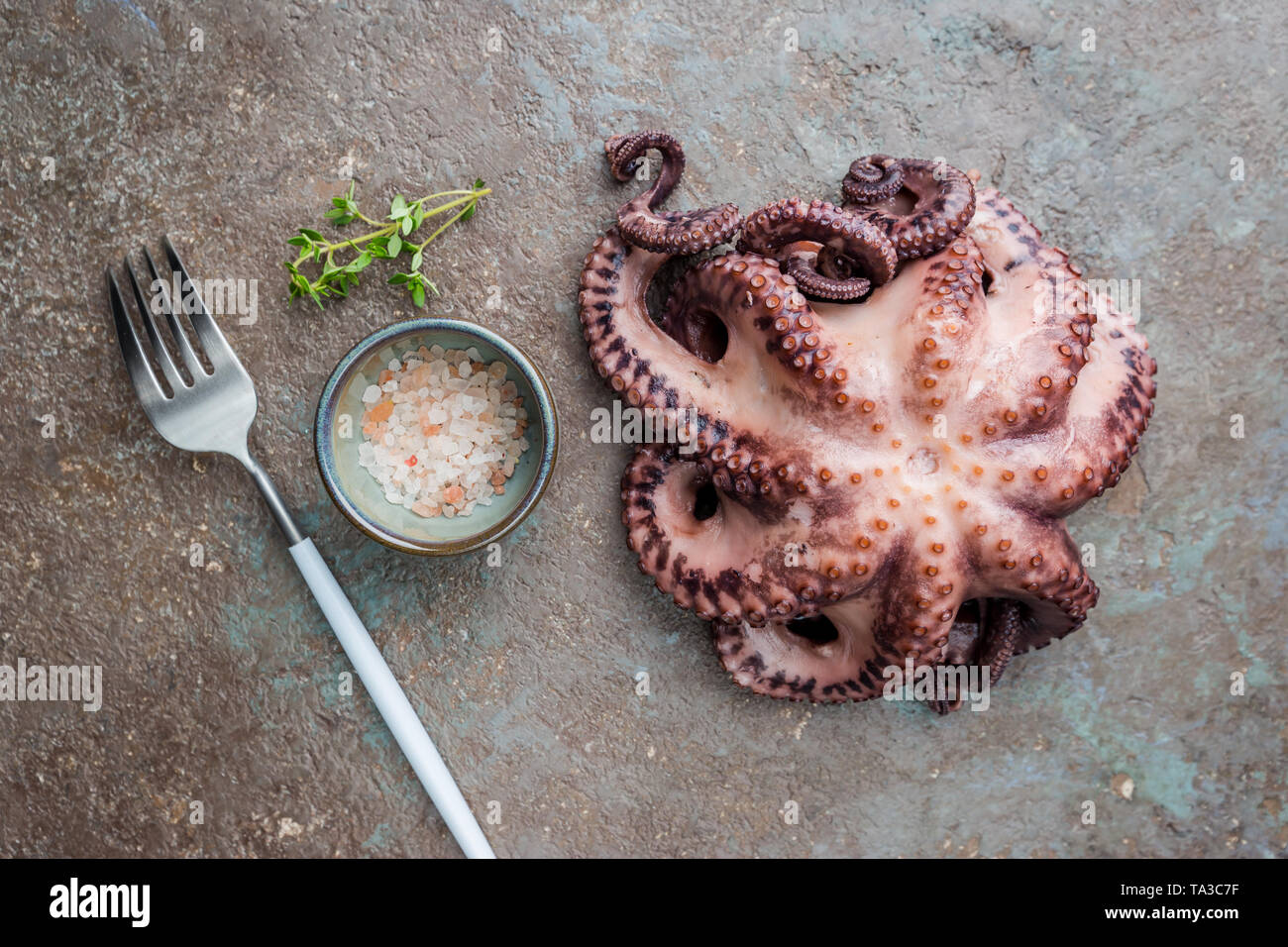 Boiled fresh octopus Stock Photo - Alamy