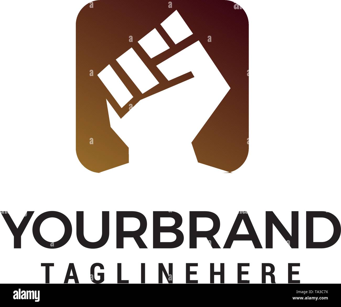 hands clenched logo design concept template vector Stock Vector Image ...