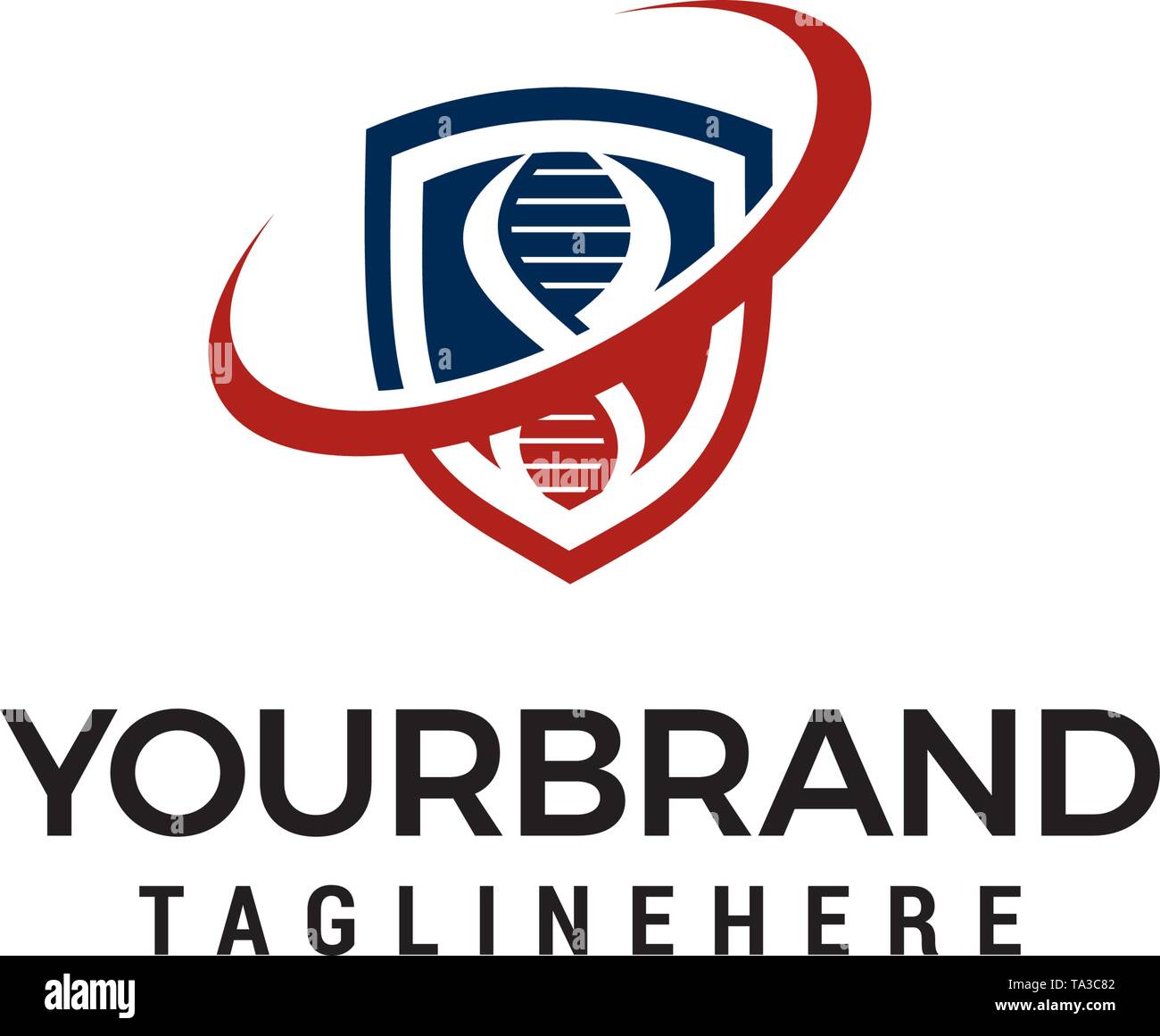 genetic DNA shield logo design concept template vector Stock Vector ...