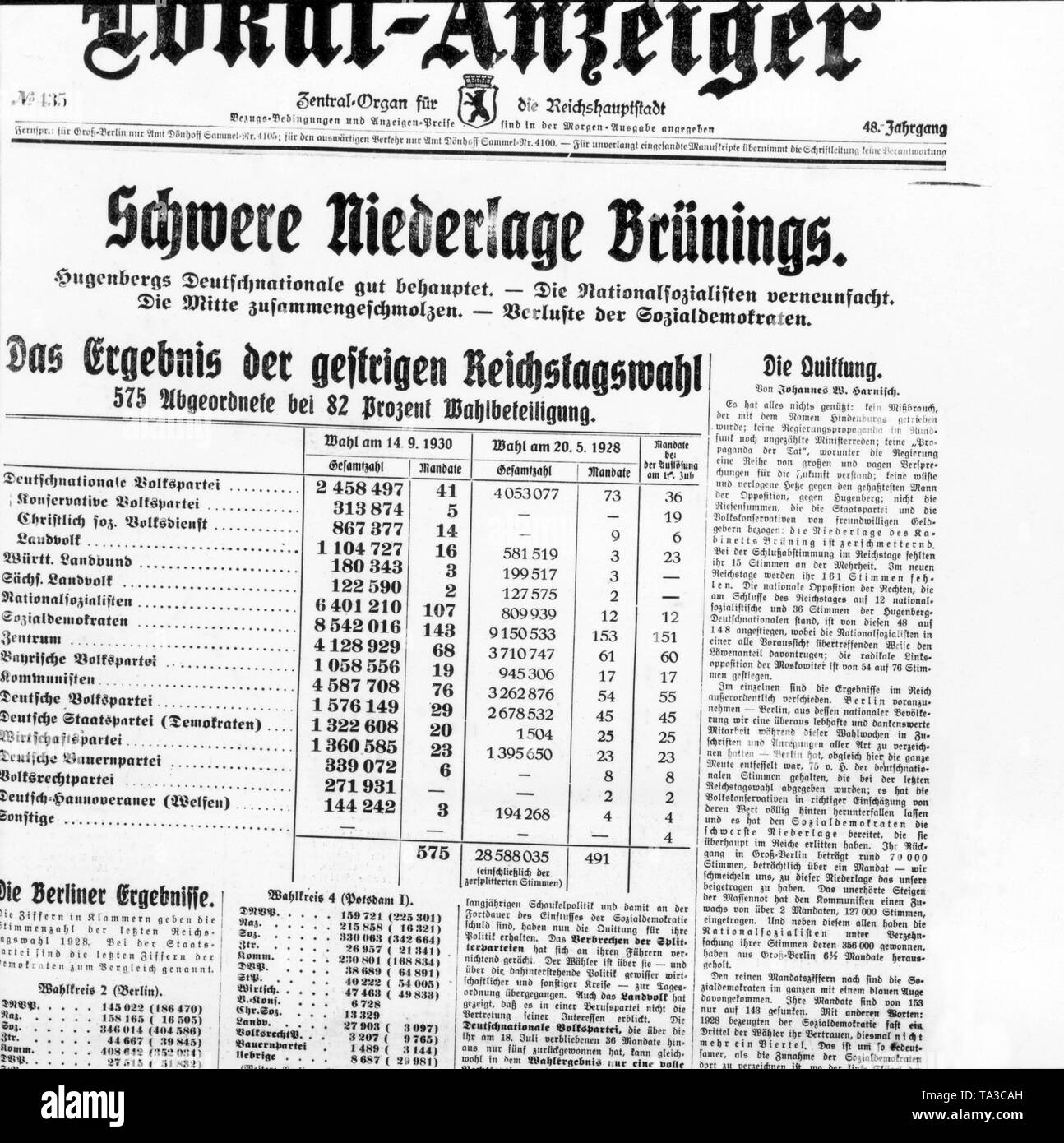 German newspaper 1930s Black and White Stock Photos & Images - Alamy