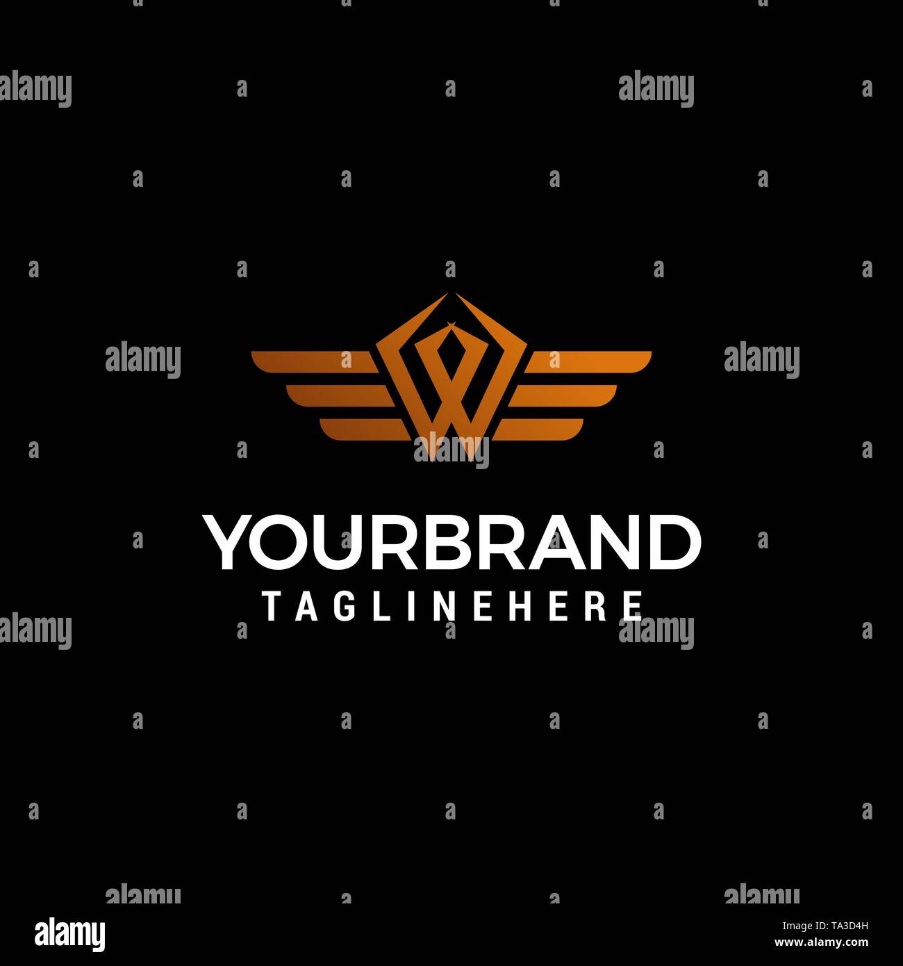 letter W wing logo design concept template vector Stock Vector Image ...