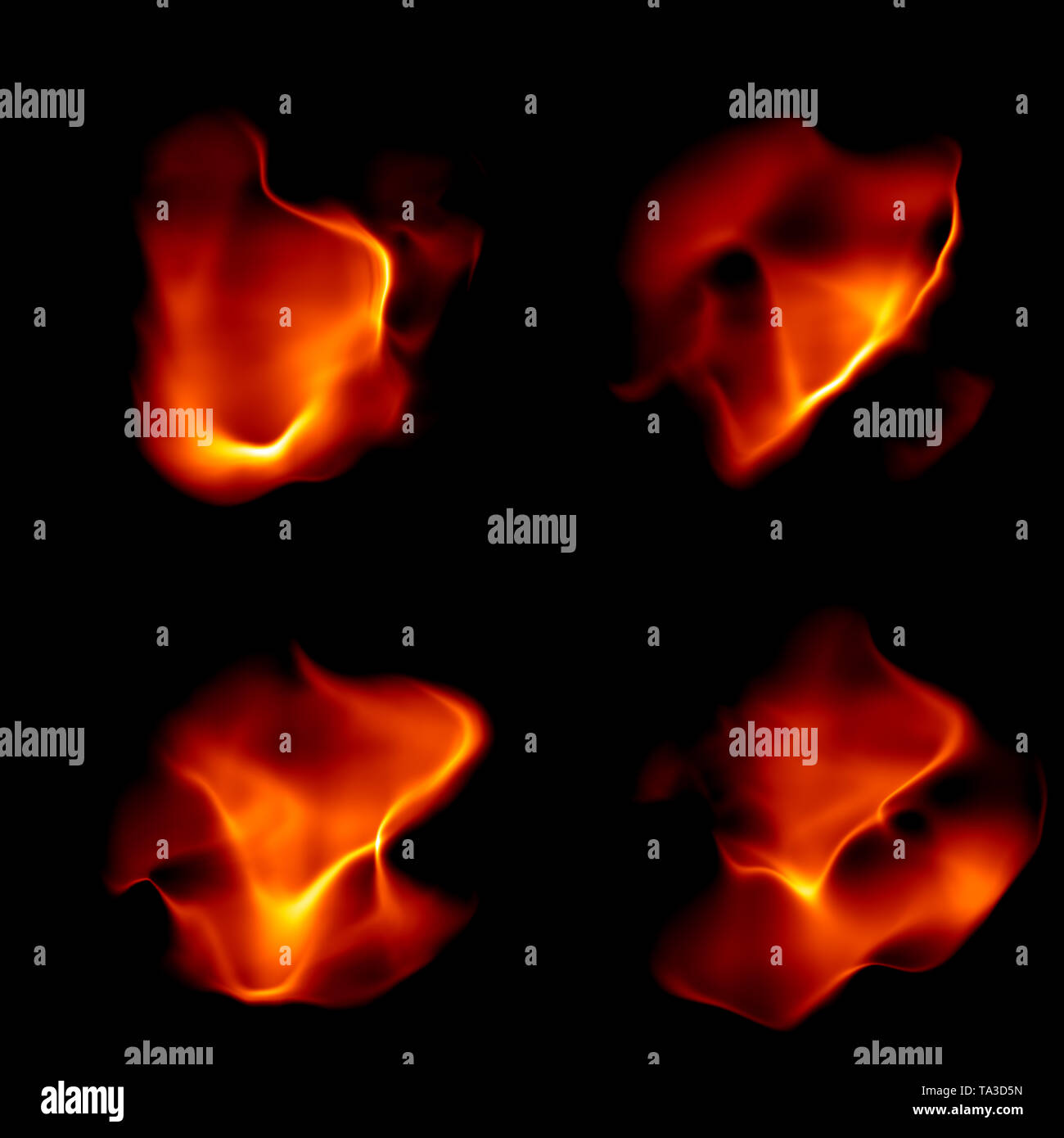 Abstract Flames and Waves isolated on black background Stock Photo - Alamy