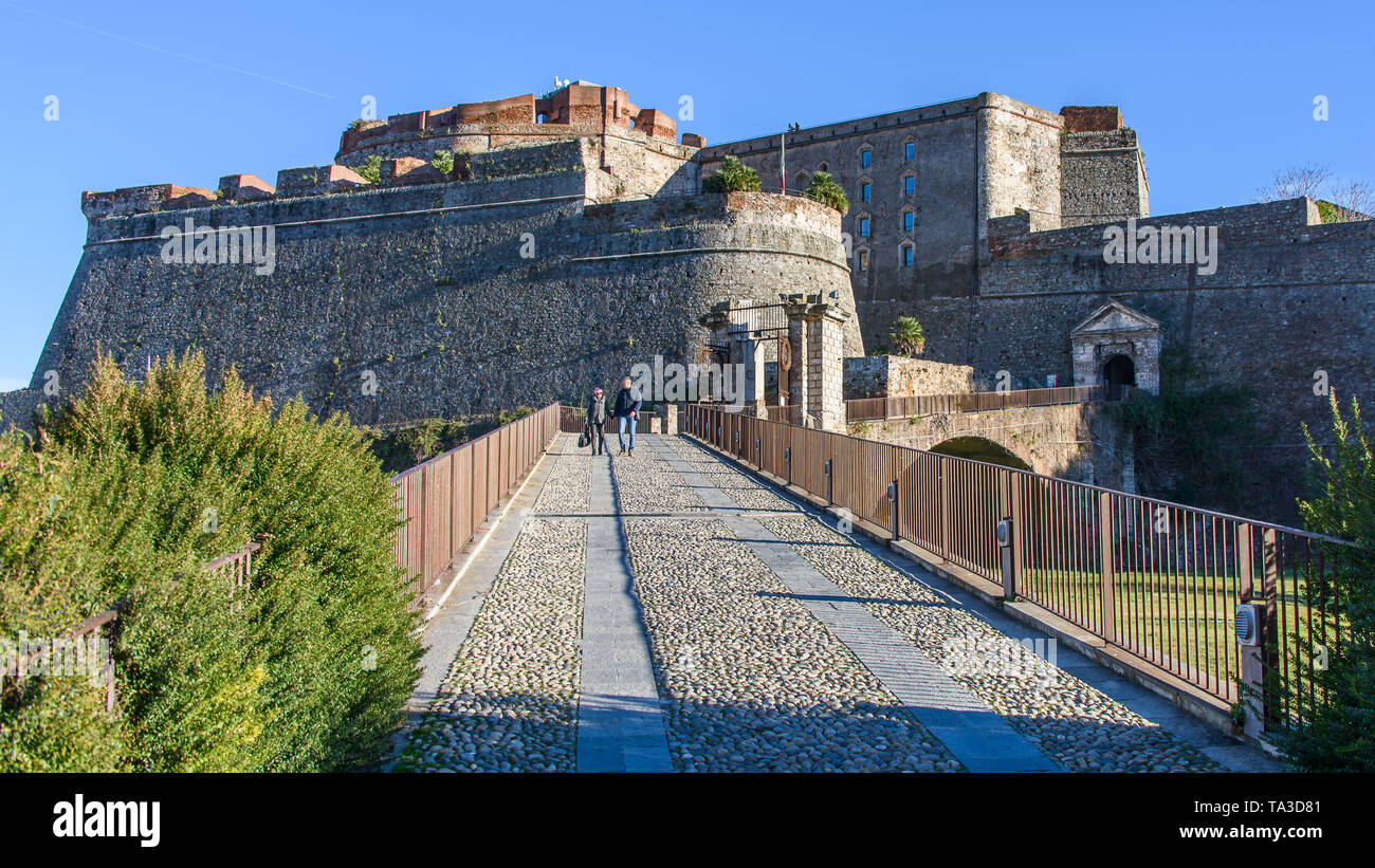 The ancient military fortress of Priamar, situated facing the port and ...