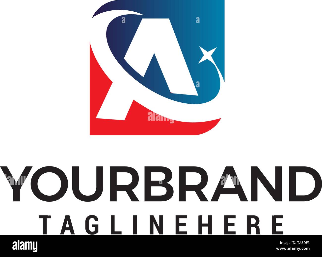 letter A with star logo design concept template vector Stock Vector ...