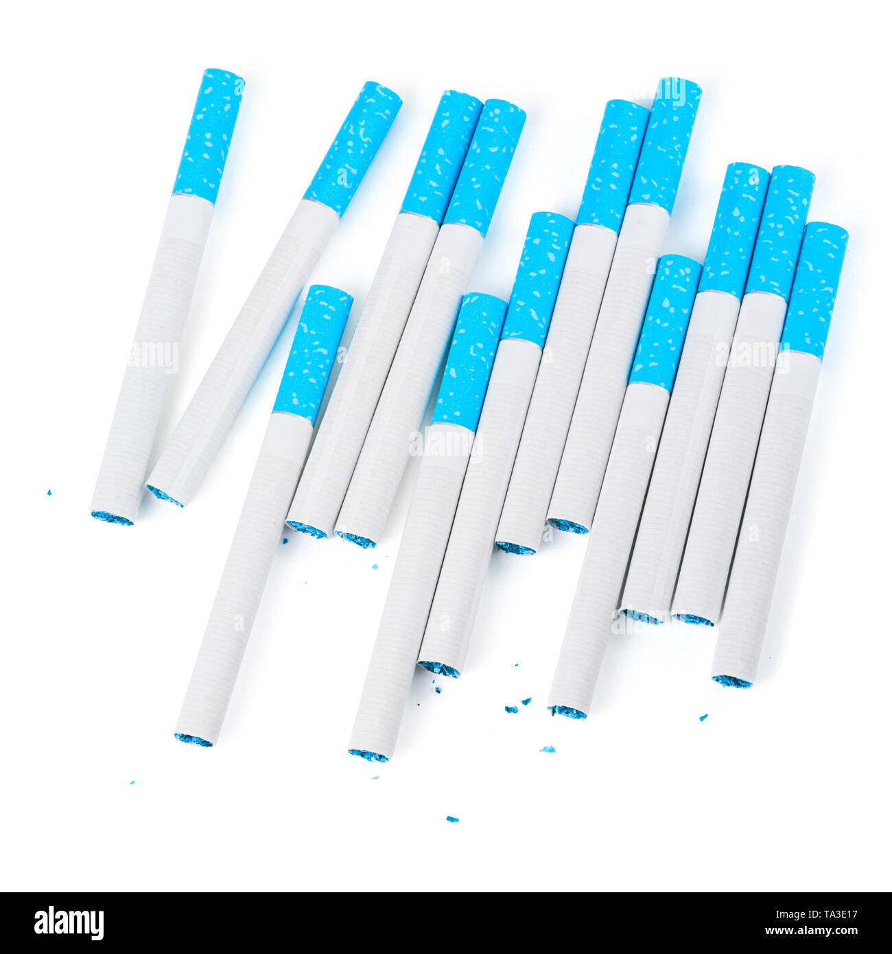blue filter cigarettes isolated on white background Stock Photo - Alamy