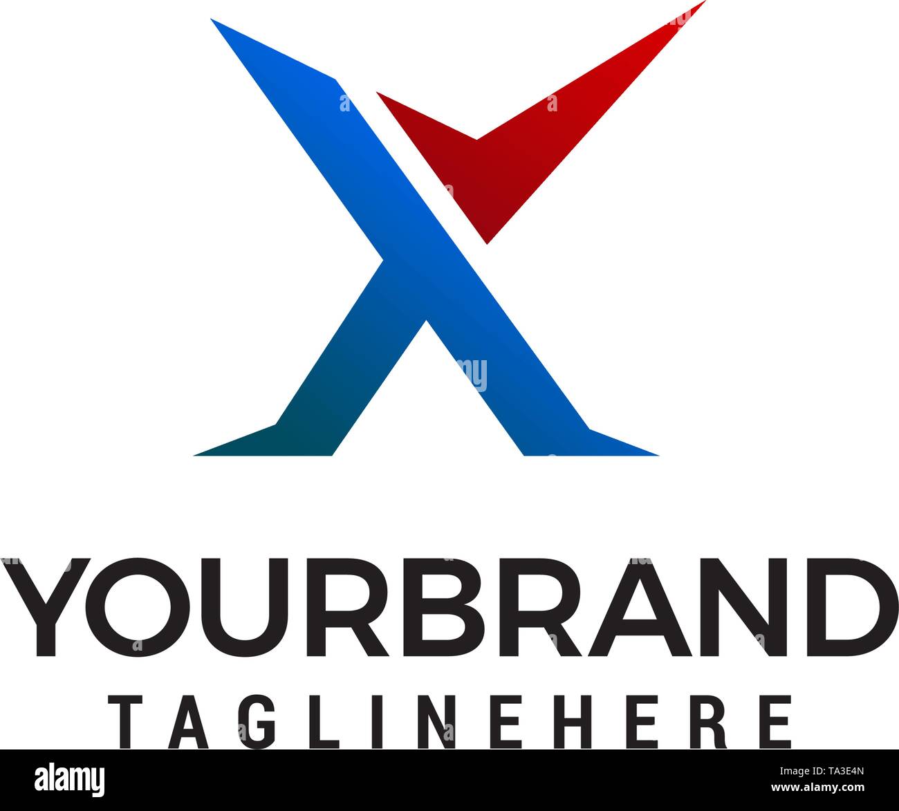 letter X check mark logo design concept template vector Stock Vector ...