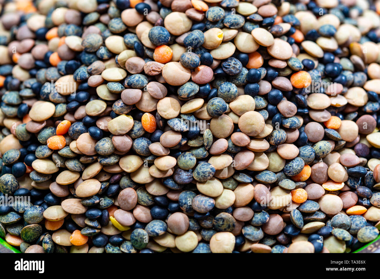 Colorful mix of lentils legumes ready for cooking, tasty vegetarian ...