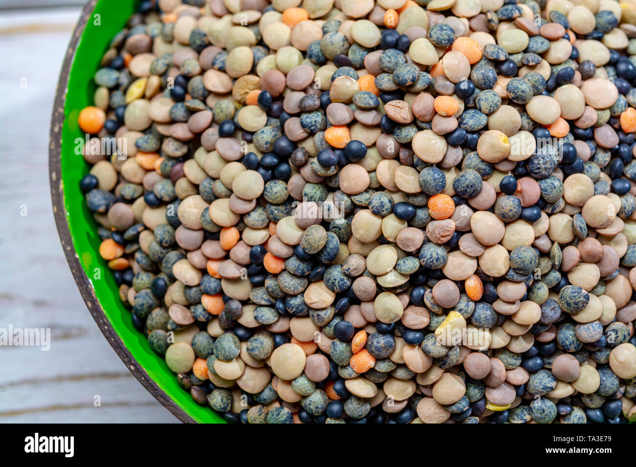Colorful mix of lentils legumes ready for cooking, tasty vegetarian ...