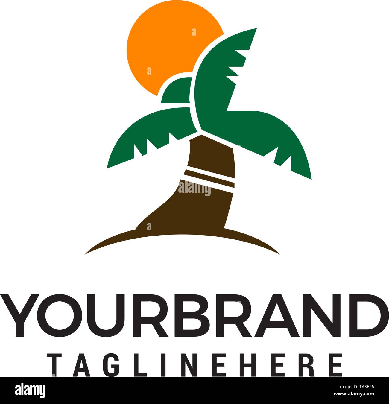 coconut tree logo design concept template vector Stock Vector Image ...