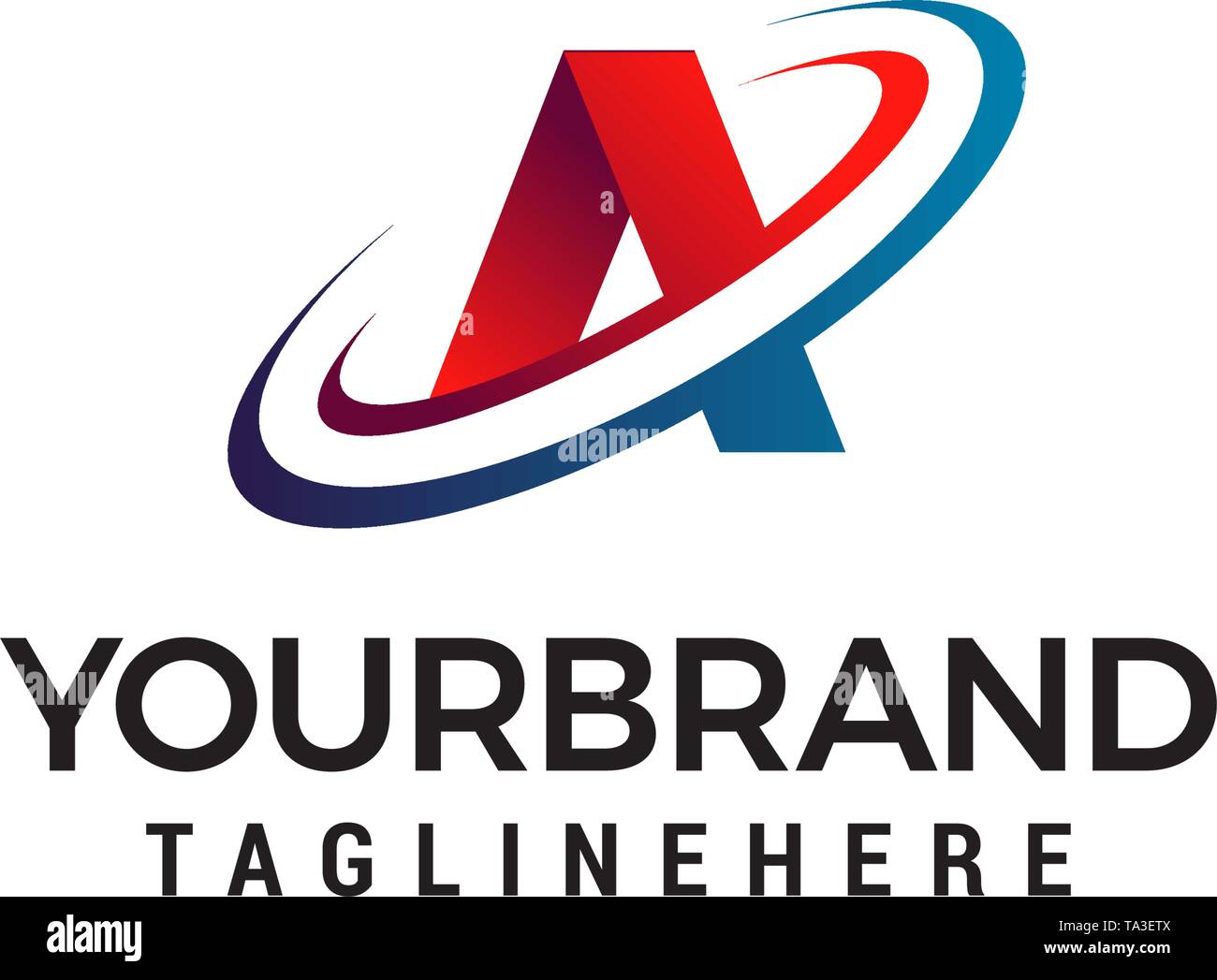 letter A Swash logo design concept template vector Stock Vector Image ...