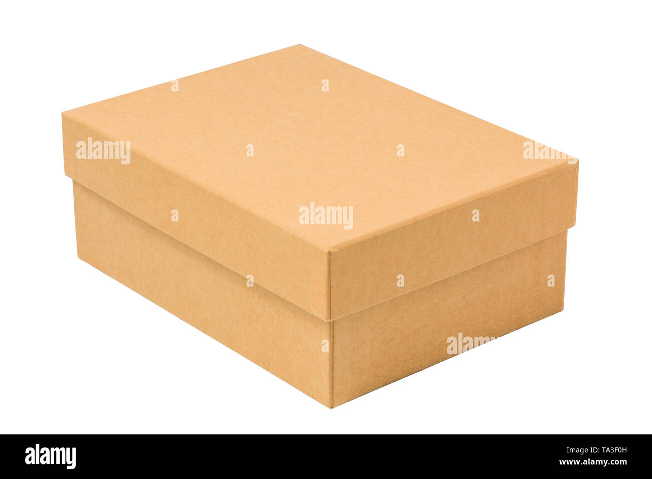 closed clean cardboard box with put on cap isolated on white background ...