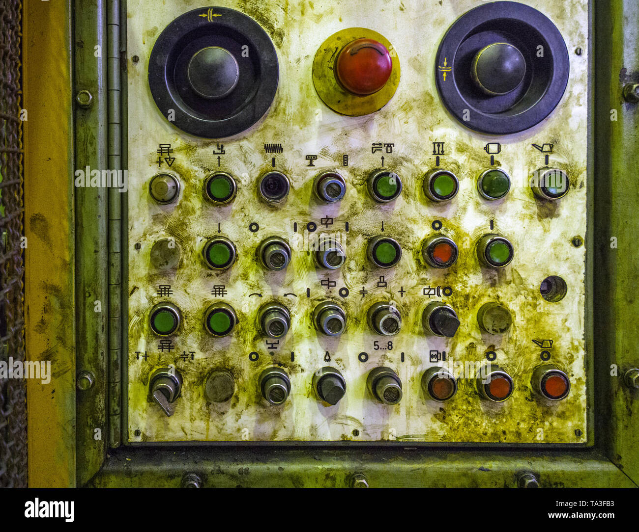 Old press control panel hi-res stock photography and images - Alamy