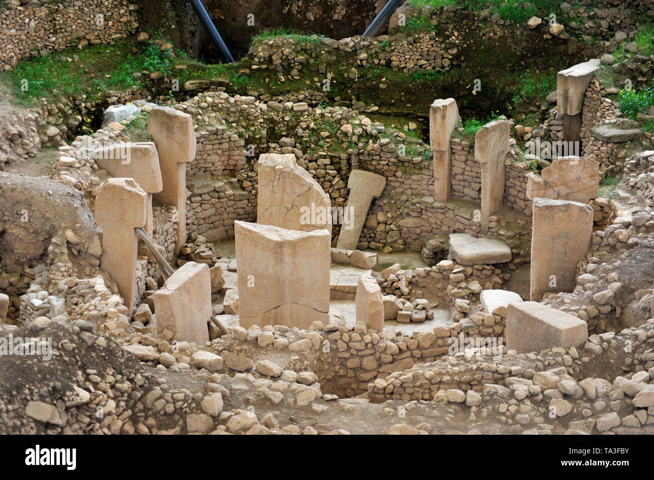 Ancient archaeological site at Gobekli Tepe, Sanliurfa, Turkey Stock ...