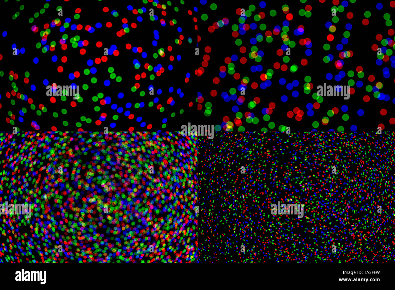 set of natural rgb lens blur on dark backgrounds Stock Photo - Alamy