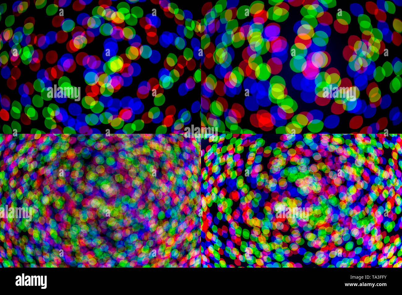 set of natural rgb lens blur on dark backgrounds Stock Photo - Alamy