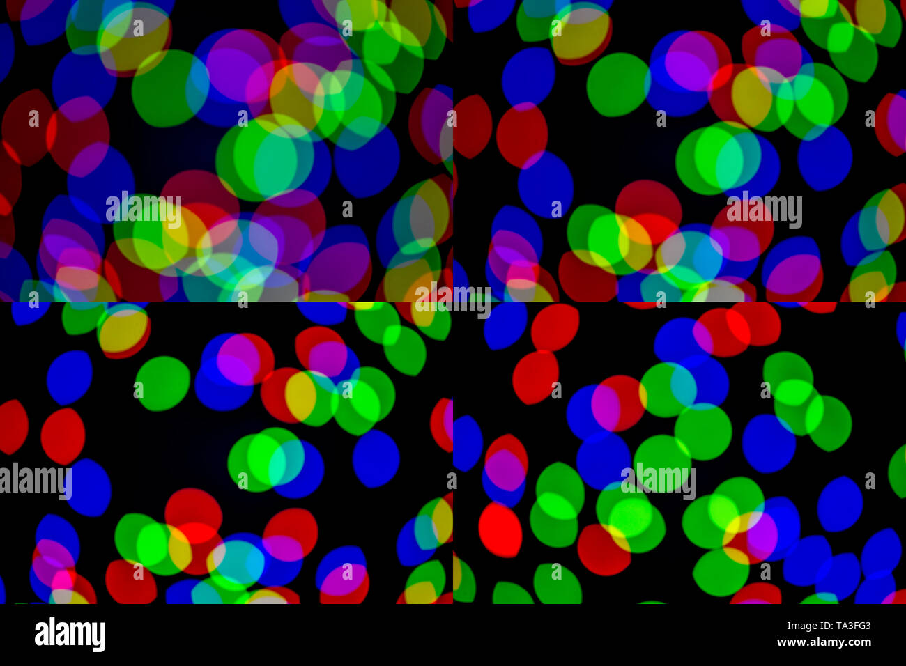 set of natural rgb lens blur on dark backgrounds Stock Photo - Alamy