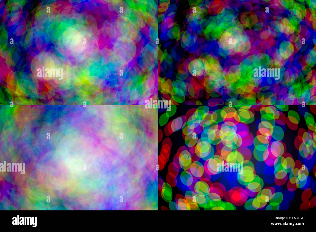 set of natural rgb lens blur on dark backgrounds Stock Photo - Alamy