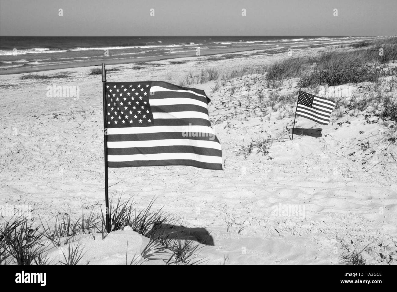 Flag on summer day Black and White Stock Photos & Images - Alamy