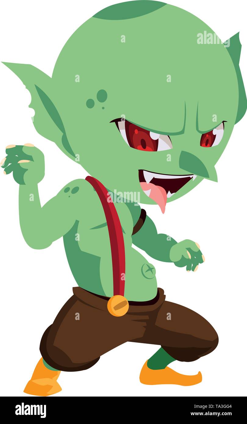 ugly troll magic character vector illustration design Stock Vector ...