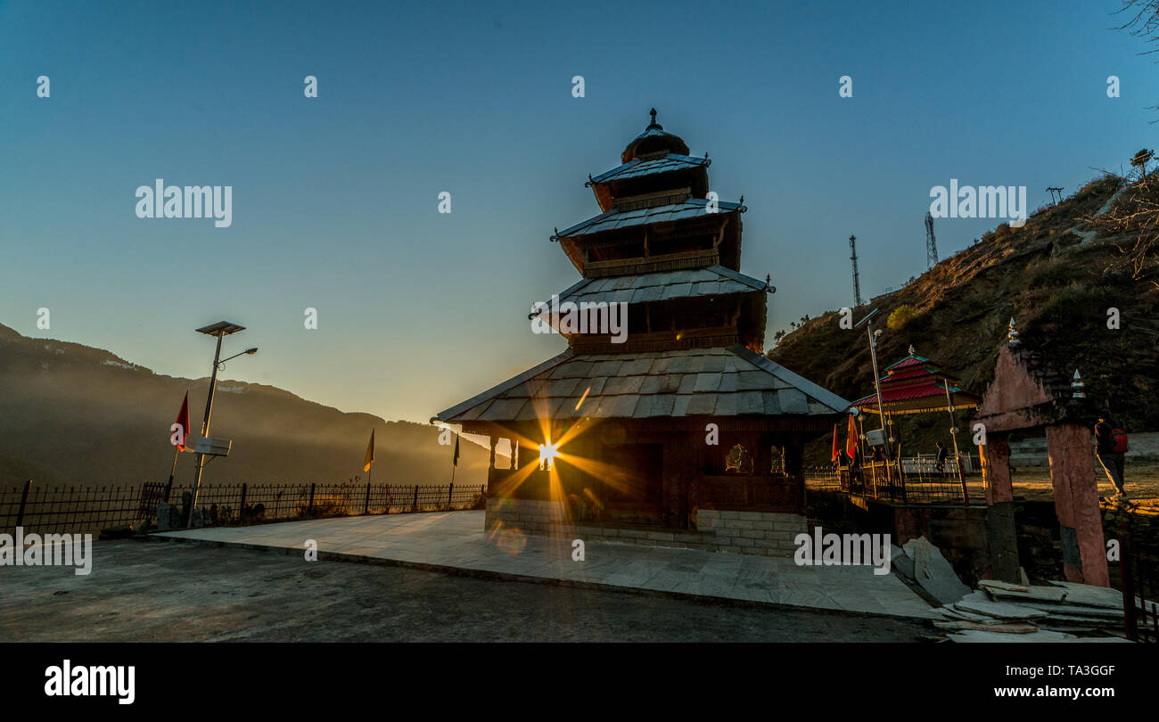 Kullu, Himachal Pradesh, India - December 07, 2018 : Sunset at manu ...
