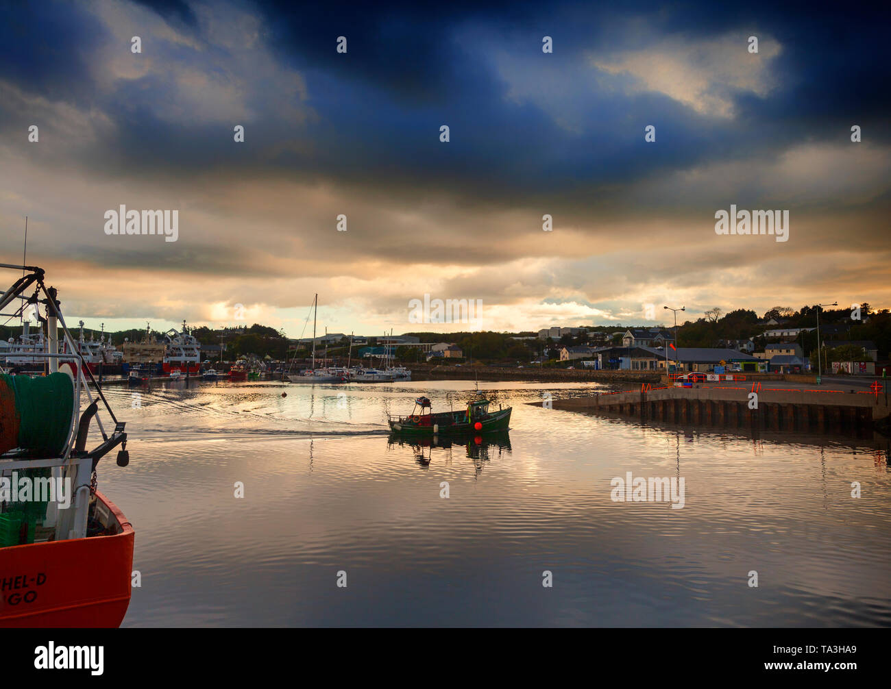 Fishing boats in the harbour at Killybegs, in County Donegal. It's the ...