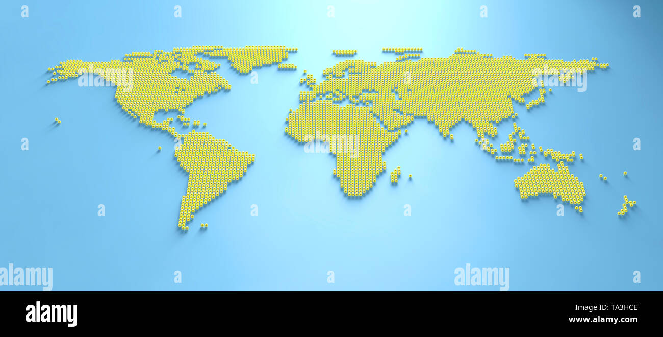 World Map 3D Stock Photo - Alamy