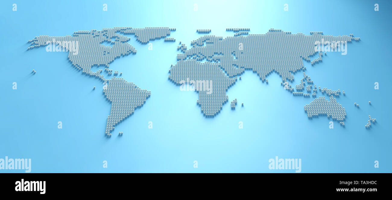 World Map 3D Stock Photo - Alamy